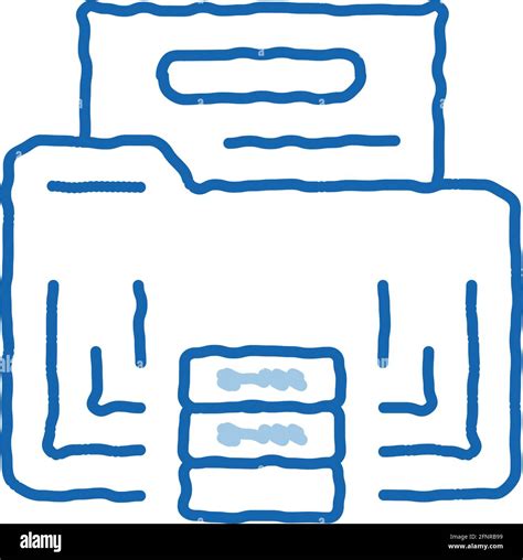 Digital Machine Learning Doodle Icon Hand Drawn Illustration Stock