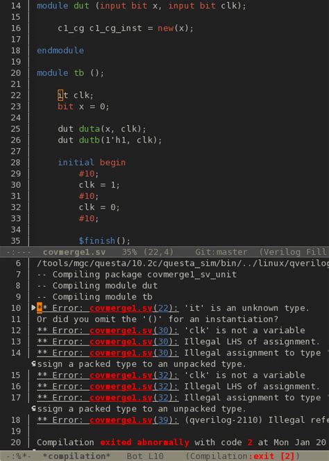 Using Emacs To Debug Verilog Compiles In Mentor Questa — Ten Thousand