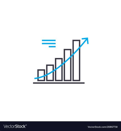 Trend Analysis Thin Line Stroke Icon Royalty Free Vector
