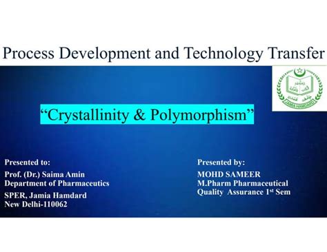 Preformulation Crystallinity And Polymorphismpdf