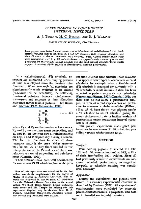 Pdf Performance In Concurrent Interval Schedules A Systematic Replication1