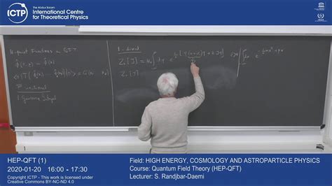 Quantum Field Theory Lecture 1 Functional Integrals 1 Free Scalar Field Youtube