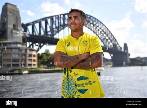 Olympian Maurice Longbottom Rugby 7s Wears An Olympic Rugby Shirt With An Aboriginal Design