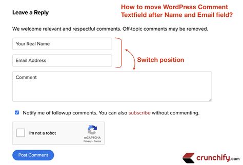 How To Move Wordpress Comment Textfield After Name And Email Field