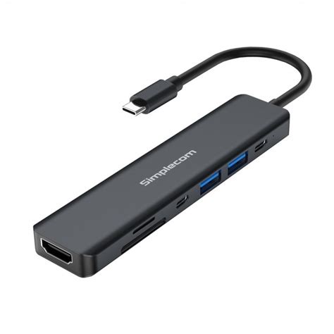 Simplecom CH USB C In Multiport Adapter Hub USB HDMI K SD Card Reader AMT