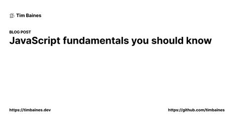 Javascript Fundamentals You Should Know