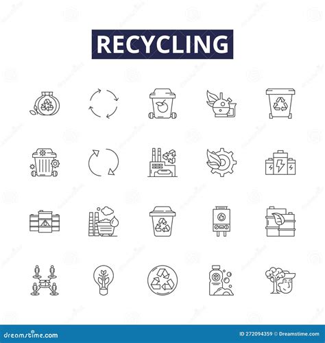 Recycling Line Vector Icons And Signs Reuse Upcycle Reduce Salvage