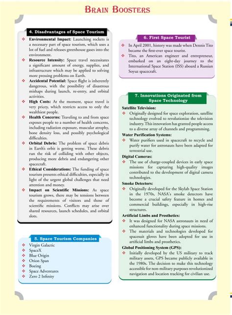 Brain Booster For Upsc And State Pcs Examination Topic Space Tourism [part 2]