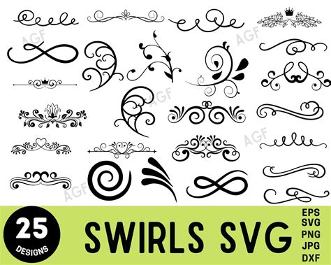 Decorative Element Svg Swirl Clipart Swirl Heart Svg Etsy
