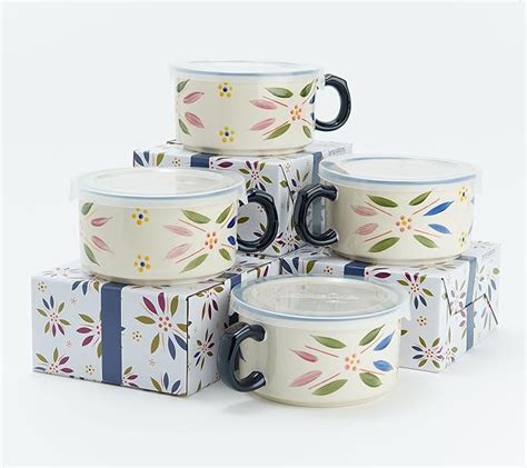 Temp Tations Set Of 4 Meal Mugssoup Crock Or Bowl And