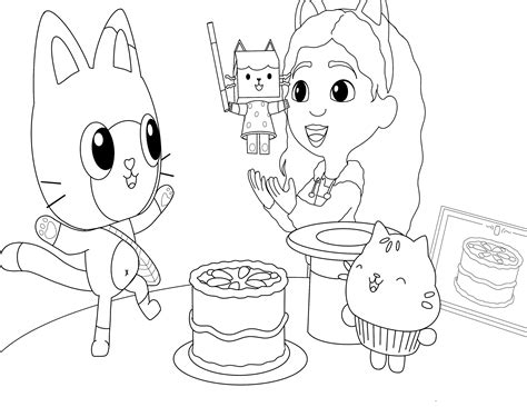 Cake From Gabbys Dollhouse Coloring Page