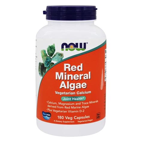 Now Foods Red Mineral Algae Vegetarian Calcium 180 Capsules Buy Now