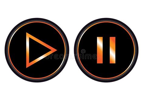 Orange Black Play Pause Button Icon Vector Stock Vector Illustration Of Circle Click 127326587
