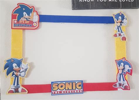 Sonic The Hedgehog Birthday Frame Birthday Frames Hedgehog Birthday