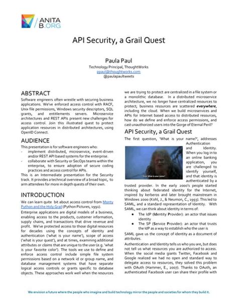 Ghc18 Abstract Api Security A Grail Quest Pdf