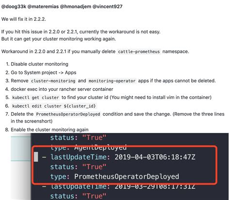 Cluster And Project Monitor Start Error · Issue 20769 · Rancher