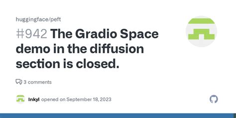 the gradio space demo in the diffusion section is closed · issue 942