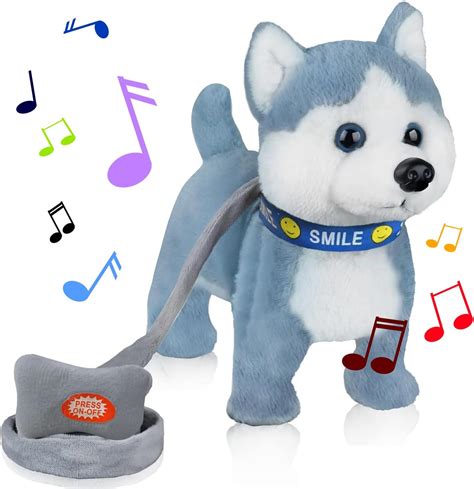 Lekou Husky Juguete Perro Para Caminar Y Ladrar Con Correa Control