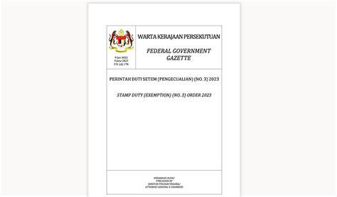 Stamp Duty Exemption For Property Transaction In Malaysia