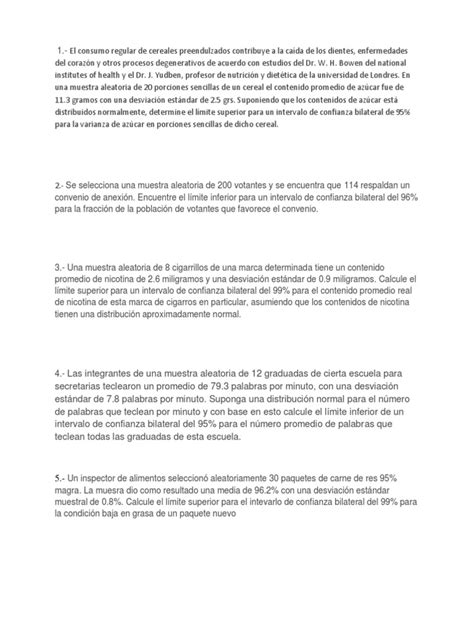 Problemas De Estadistica Pdf Pdf