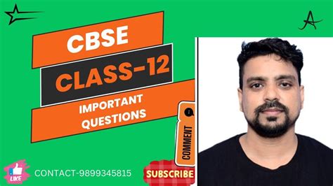important questions 0f class 12 cbse youtube