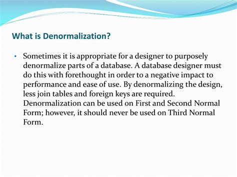 Ppt What Is Denormalization Powerpoint Presentation Free Download Id 1910446