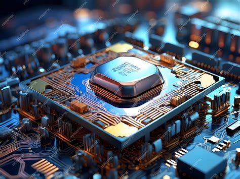 Premium Photo High Tech Microchip Cpu Or Gpu Powerful Computer