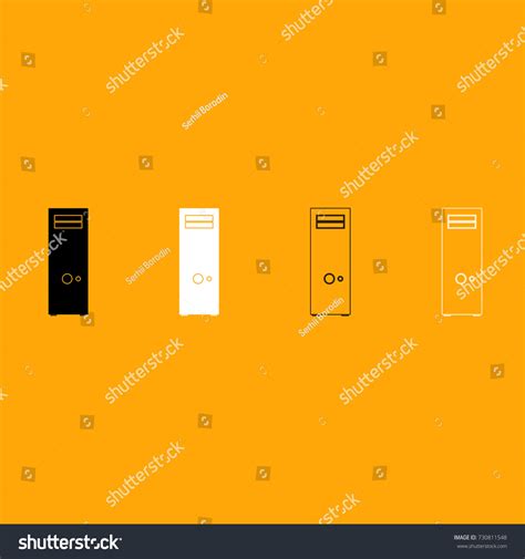 Computer Case System Unit Set Black Stock Vector Royalty Free Shutterstock