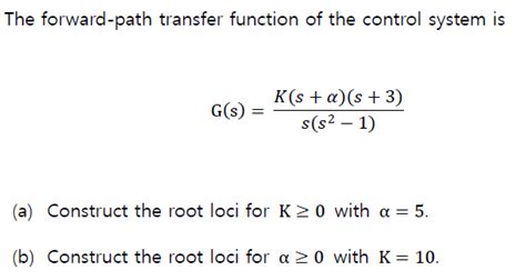 Solved The Forward Path Transfer Function Of The Control