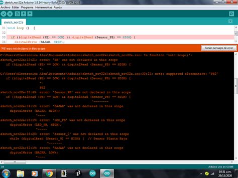 Error Was Not Declared In The Scope Programming Arduino Forum