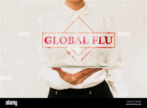 Conceptual Display Global Flu Business Approach Common Communicable Illness Spreading Over The