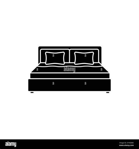 double bed flat vector icon stock vector image and art alamy