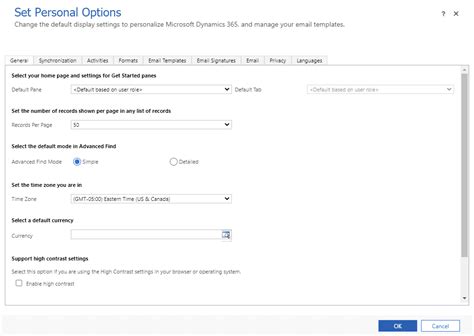 Feature Review Personalization Settings In Dynamics 365 C5 Insight