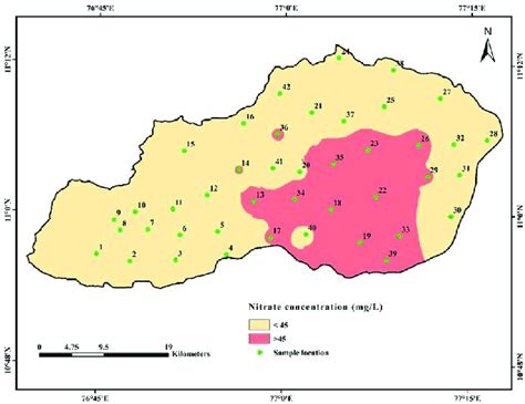 Spatial Distribution Map Of Nitrate In Groundwater Download