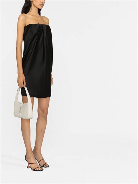 Saint Laurent Silk Satin Strapless Minidress Black Farfetch