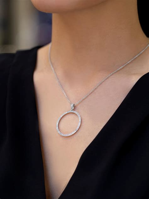 Roman Malakov 064 Carat Total Round Cut Diamond Circle Pendant
