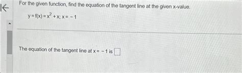 solved for the given function find the equation of the