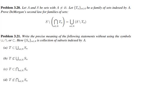 Solved Problem 320 Let A And S Be Sets With A Ø Let