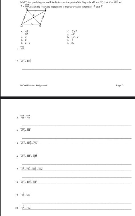 Solved MNPQ Is A Parallelogram And R Is The Intersection Chegg