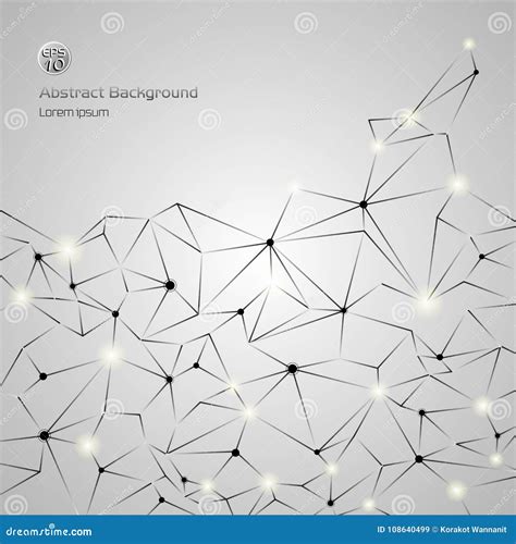 Chromium Grey Abstract Background Of Business Polygon With Circles Lines And Shapes Stock Vector