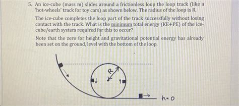 solved 5 an ice cube mass m slides around a frictionless