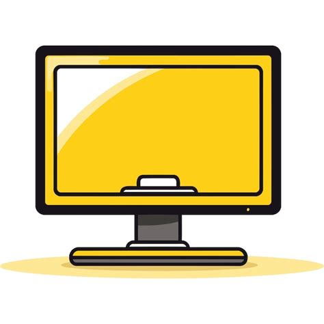 A Simple Flat Design Illustration Of A Yellow Computer Monitor