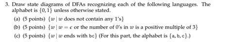 Solved A Points Draw The State Diagram Of A DFA Chegg Com
