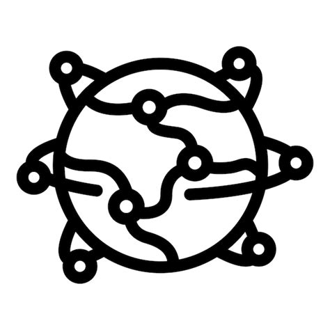 Premium Vector Global Network Icon In Black And White