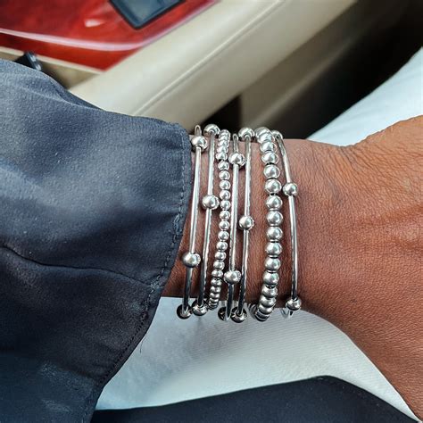 Ariana Bracelet Stack Simple Silver Jewelry Stacked Jewelry