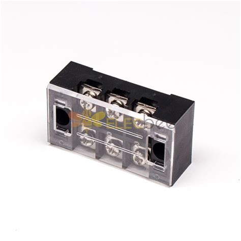 Elecbee Barrier Strip Terminal Blocks Black Straight With Cover Cable Connector