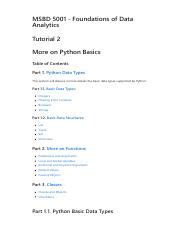 Foundations Of Data Analytics Python Basics Data Types Course Hero