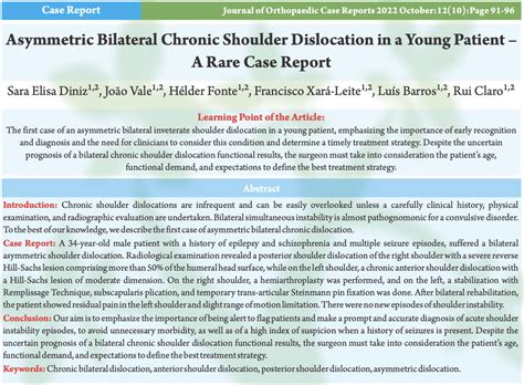Asymmetric Bilateral Chronic Shoulder Dislocation In A Young Patient A Rare Case Report Dr