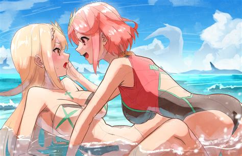 Pyra Mythra Pyra And Mythra Xenoblade Chronicles And 1 More Drawn By Slope Check238