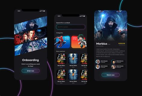 App Anime Movies NEON MODE Figma
